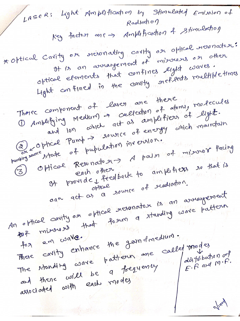 Notes Types of Laser | PDF