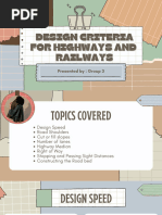 Group 3 DESIGN CRITERIA FOR HIGHWAYS AND RAILWAYS | PDF | Lane | Road