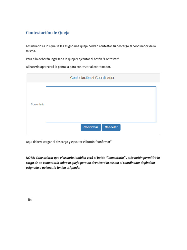 Instrucciones para Contestar Quejas | PDF