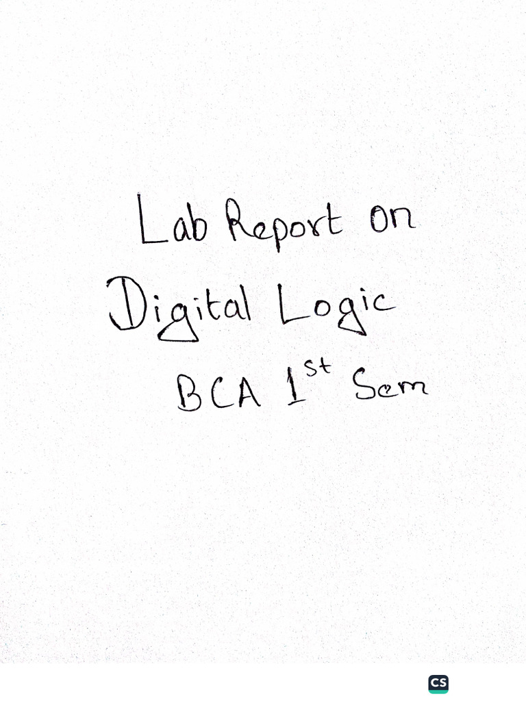 Digital Logic Lab Report | PDF