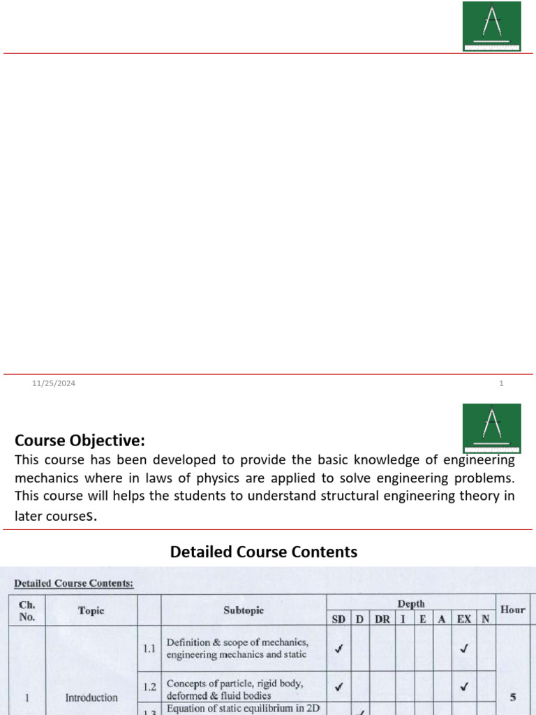 Applied Mechanics L1 2024 | PDF | Force | Mechanics