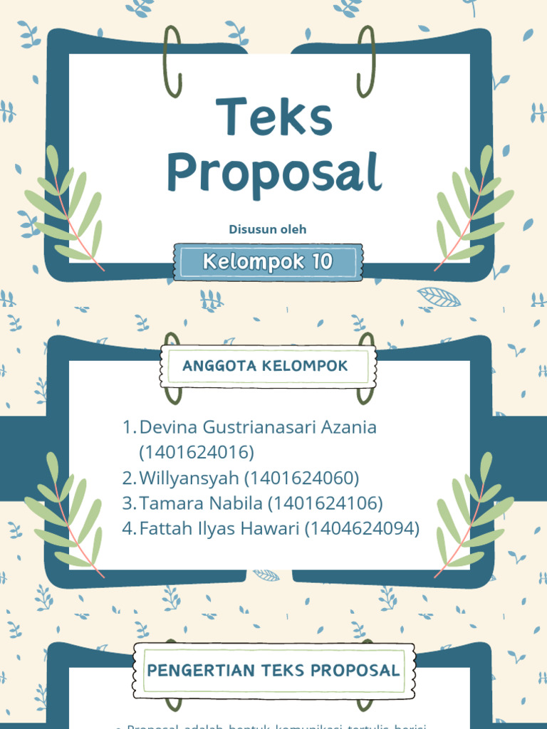 PPT Bahasa Indonesia Kelompok 10 Teks Proposal | PDF