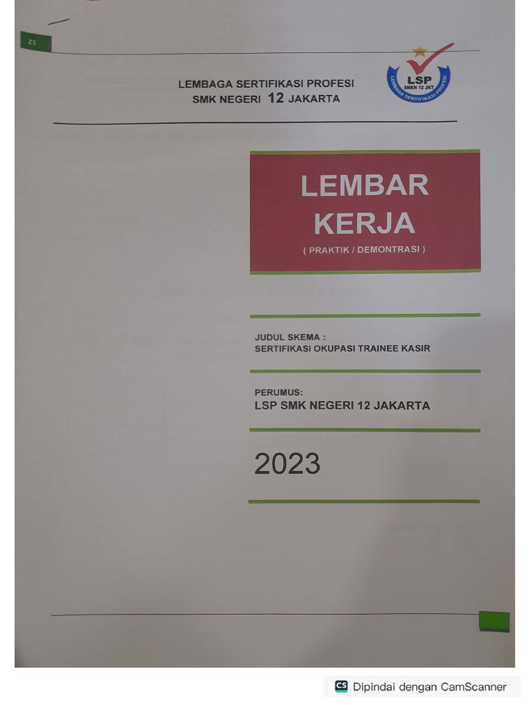 LEMBAR KERJA KASIR | PDF