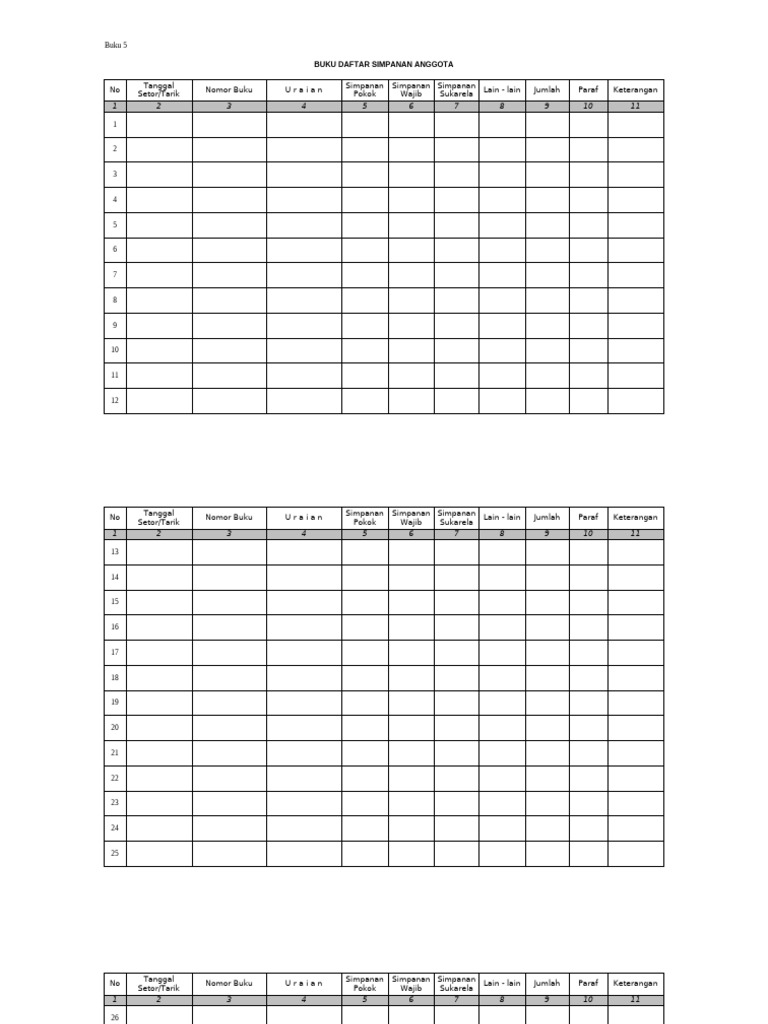 Buku Daftar Simp Anggota | PDF