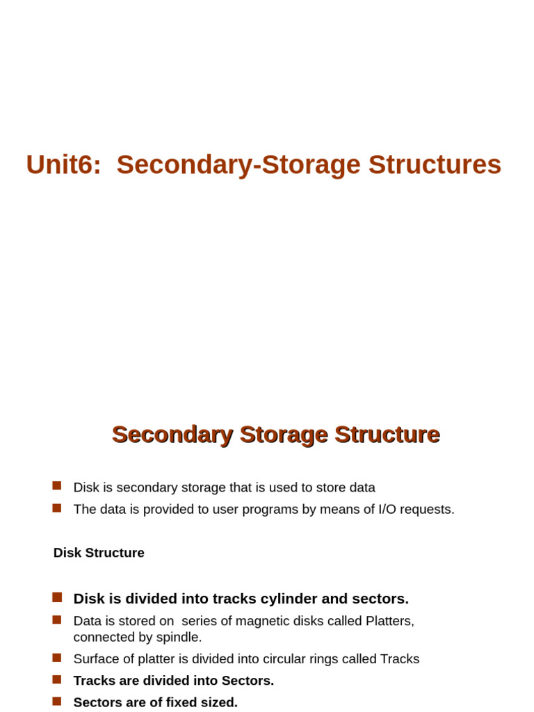 Secondary Storage Structures | PDF | Hard Disk Drive | Computer Data Storage