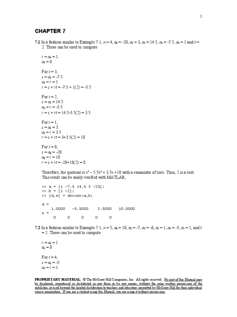 Numerical Method For Engineers Chapter 7 Pdf Teaching Mathematics