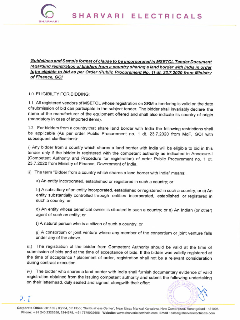 Land Border Schedule | PDF