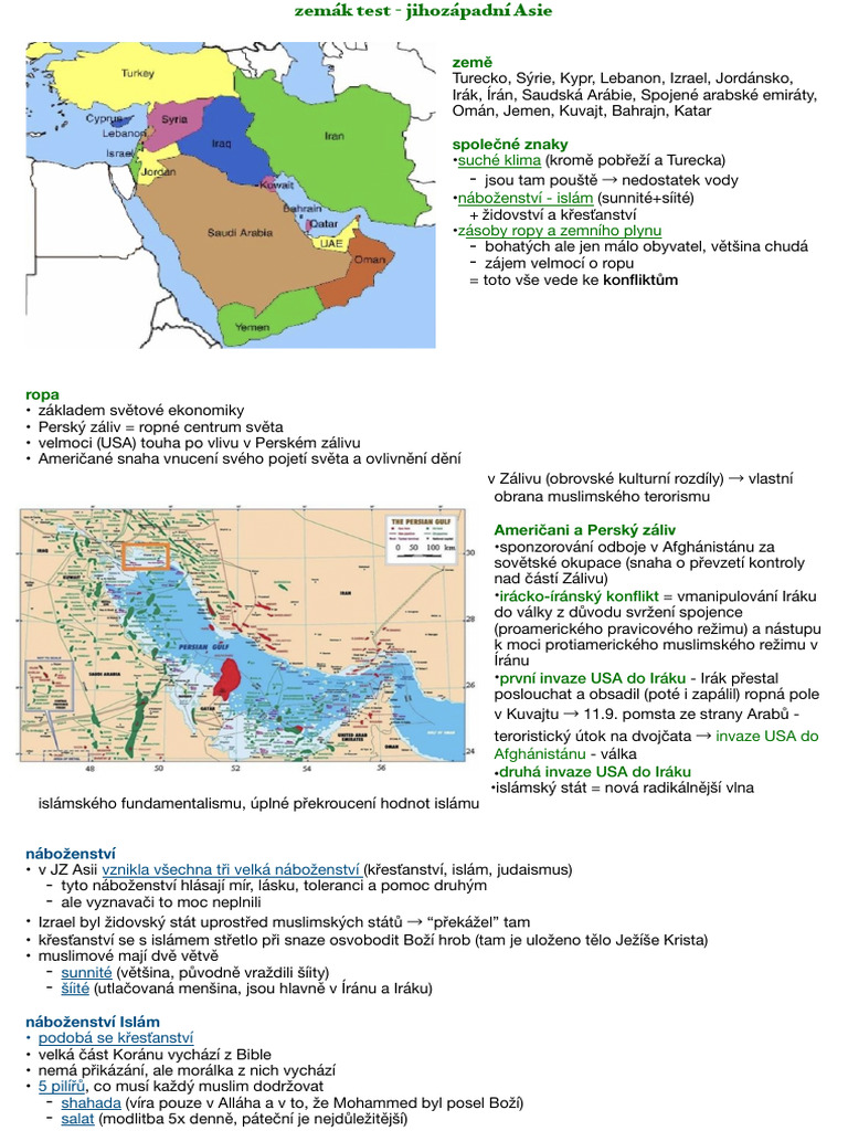 Jihozápadní Asie | PDF
