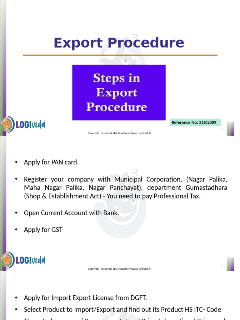 Export Procedure | PDF | Procurement | Exports