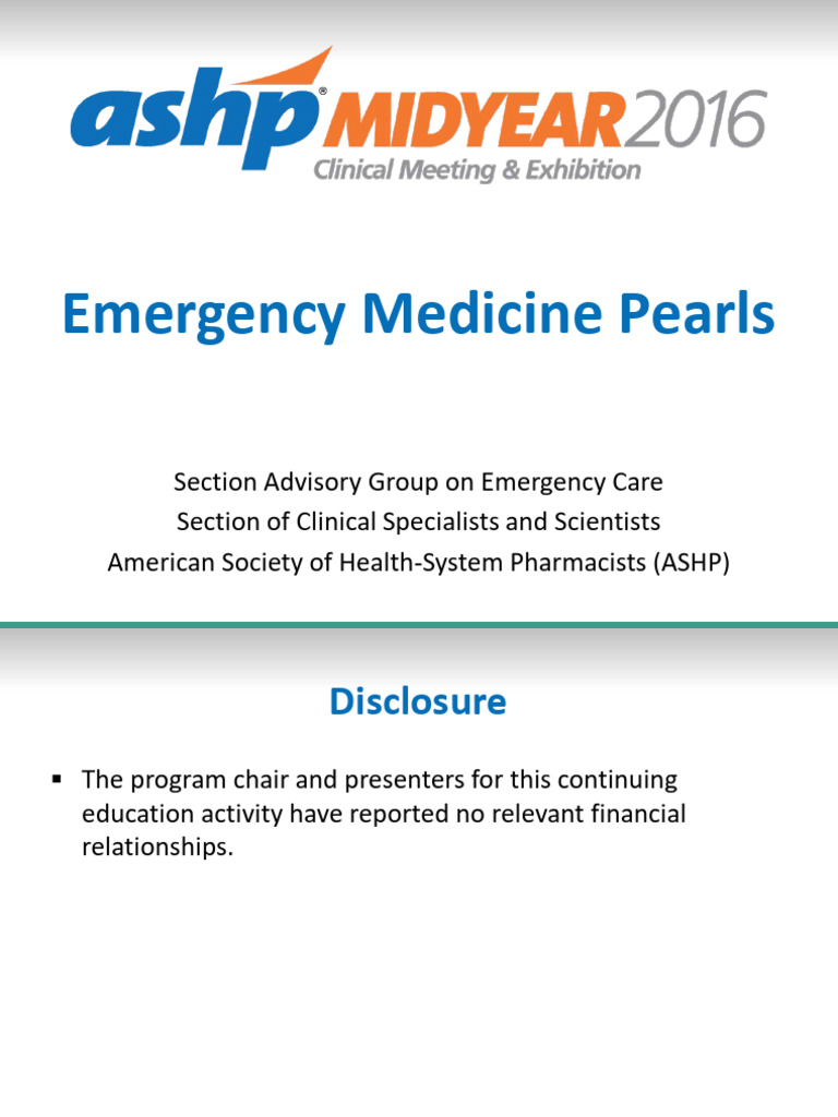 MCM16-275 Emergency Pearls | PDF | Stroke | Benzodiazepine