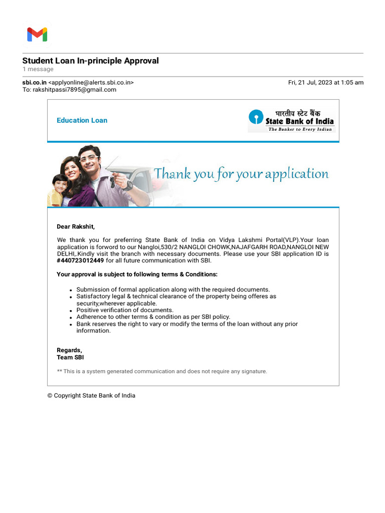 Gmail - Student Loan In-Principle Approval | PDF