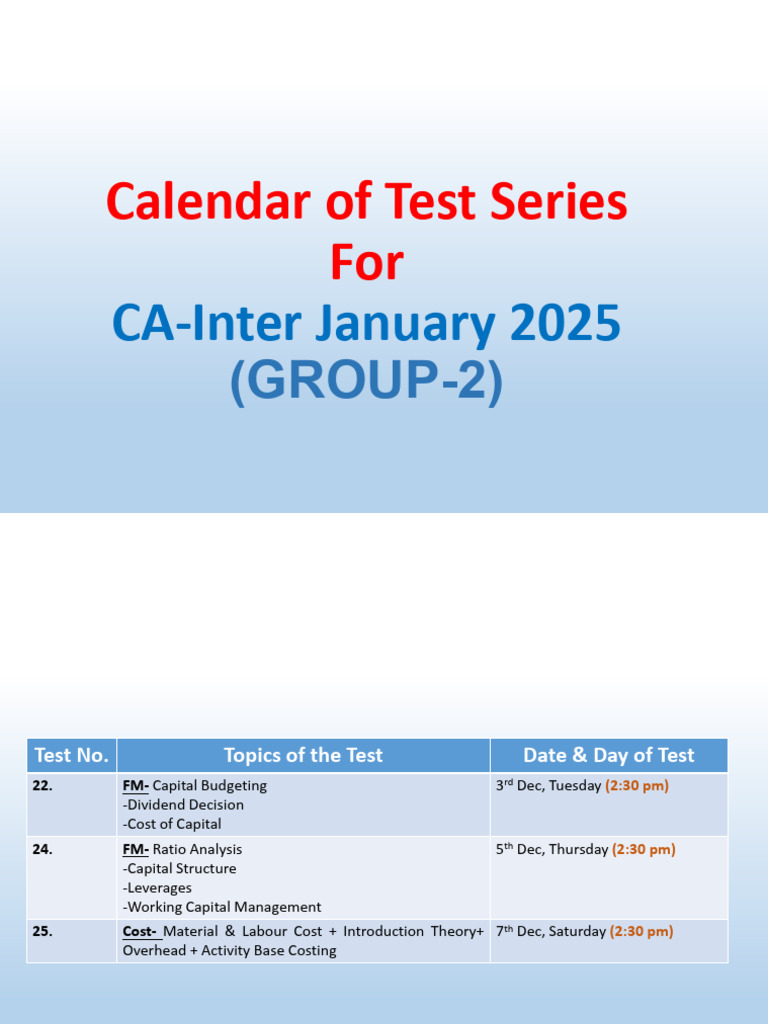Inter GRP2 Schedule Jan25 | PDF