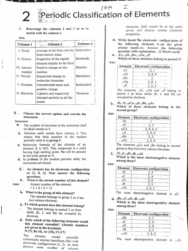 10th.1-2.periodic Classifications of Elements | PDF