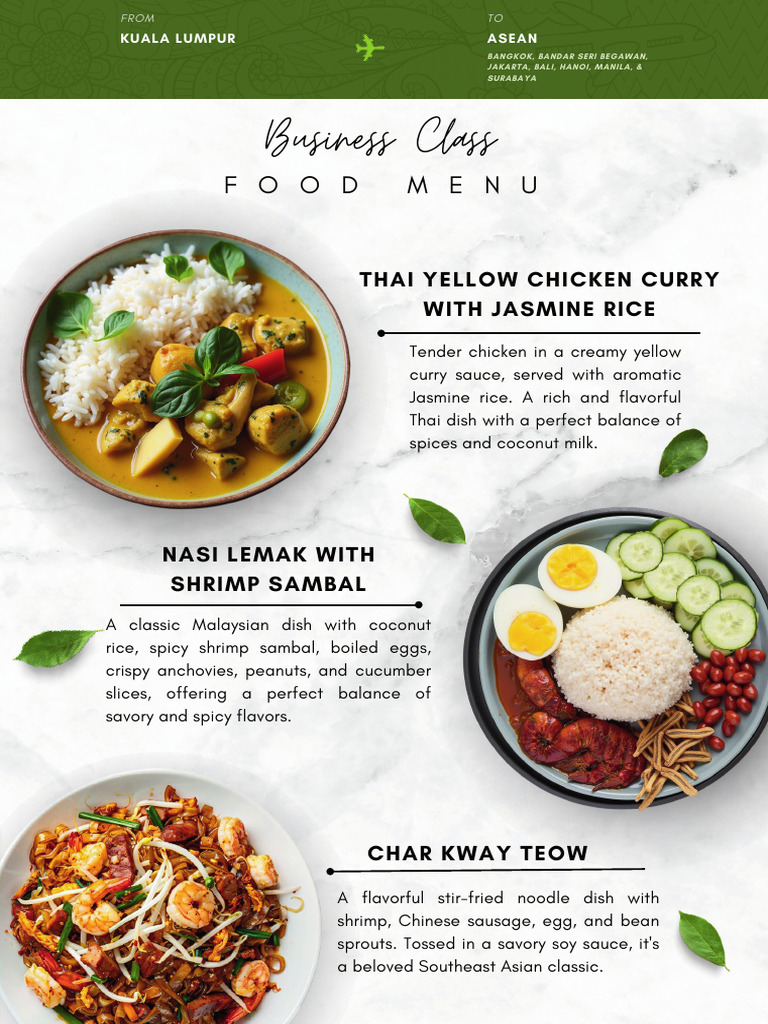 Airline Menu Design | PDF