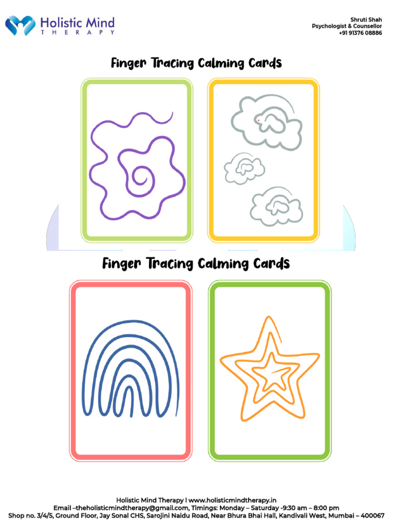 Finger Tracing Calming Cards by Shruti Shah | PDF