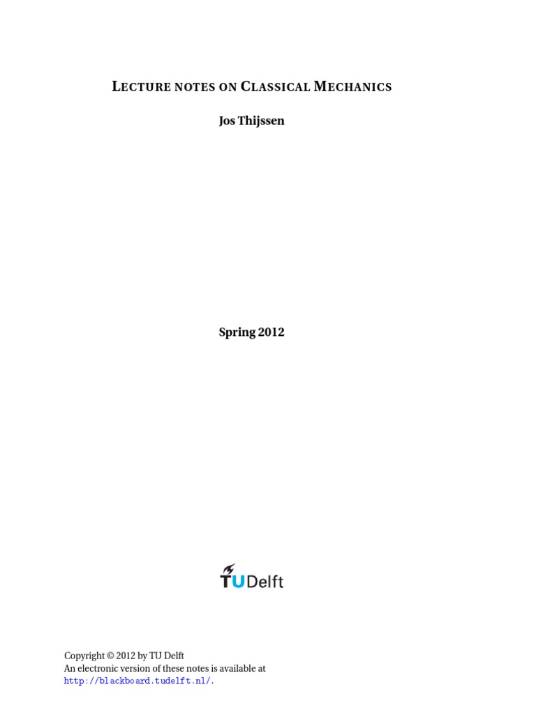 Classical Mechanics Pdf Force Momentum