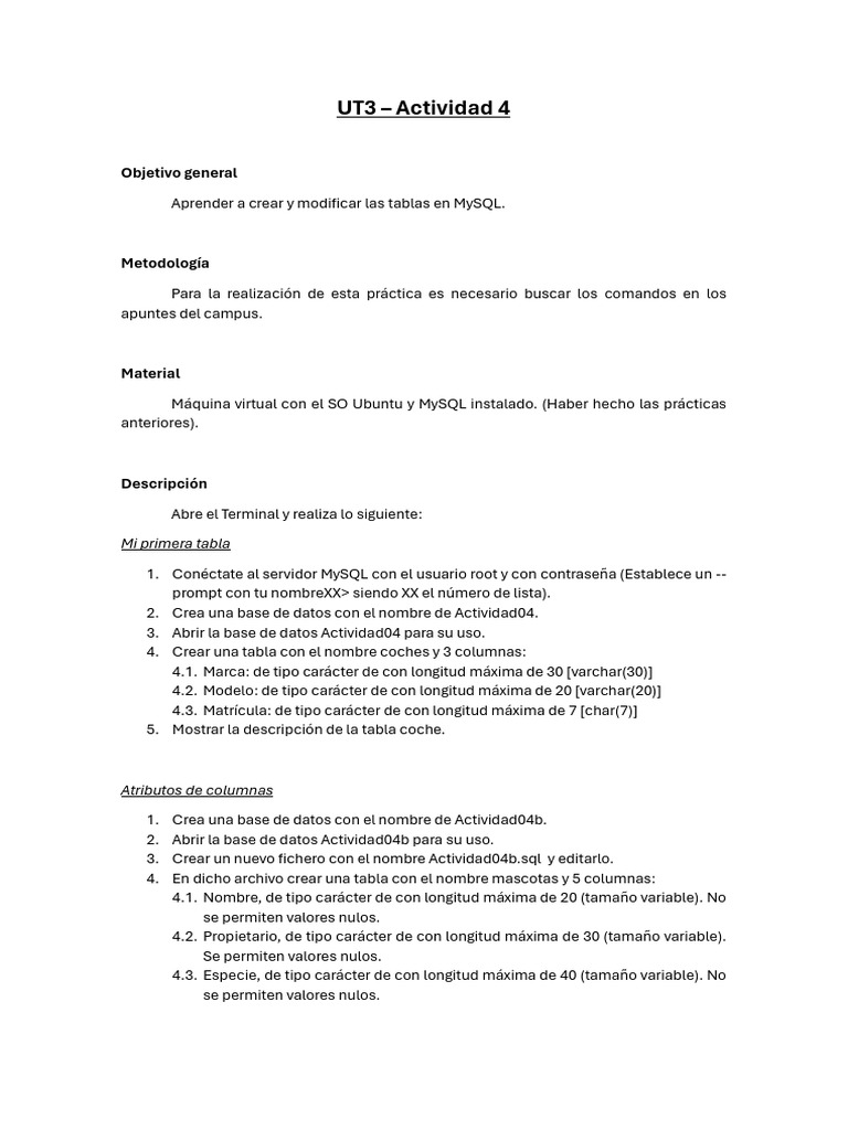 Actividad 4 | PDF | SQL | Mi sql