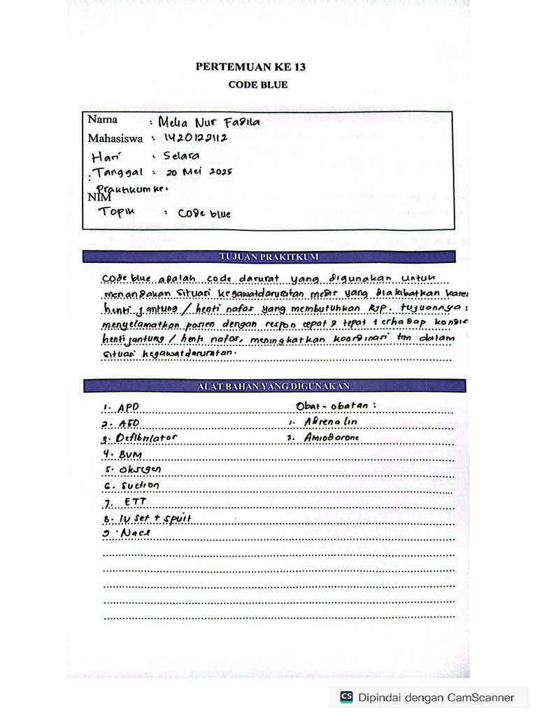 Praktikum Codeblue - Melia 3C | PDF