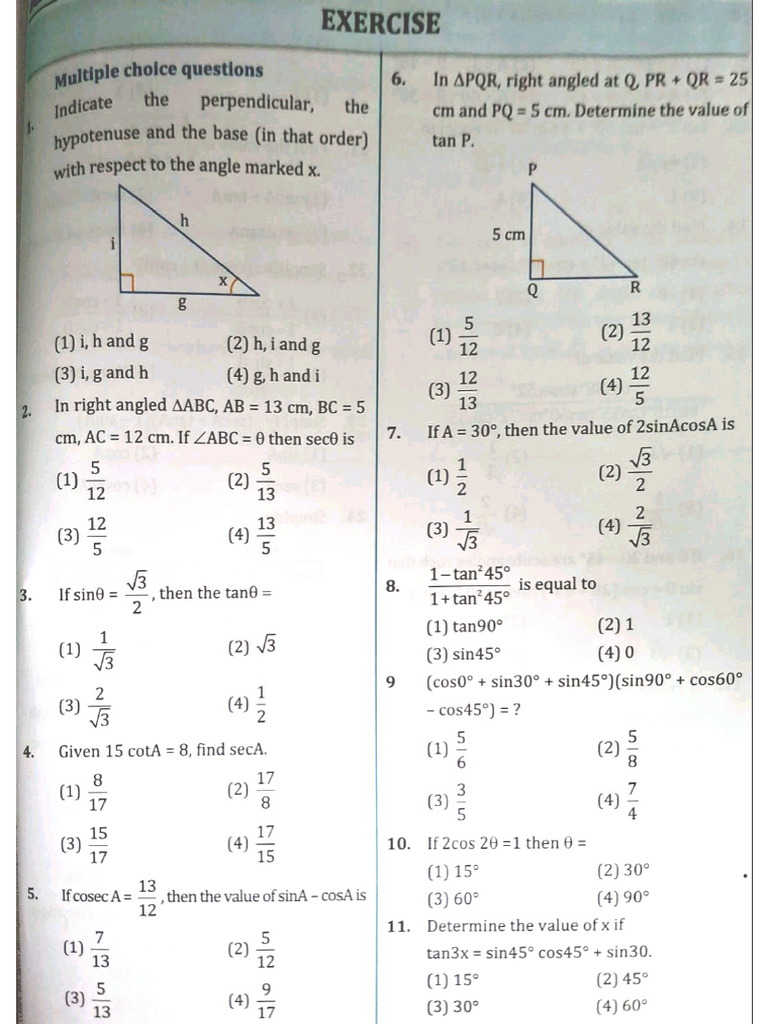 Trigonometry Questions | PDF