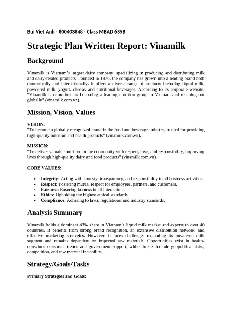 Strategic Plan Written Report | PDF | Brand | Marketing