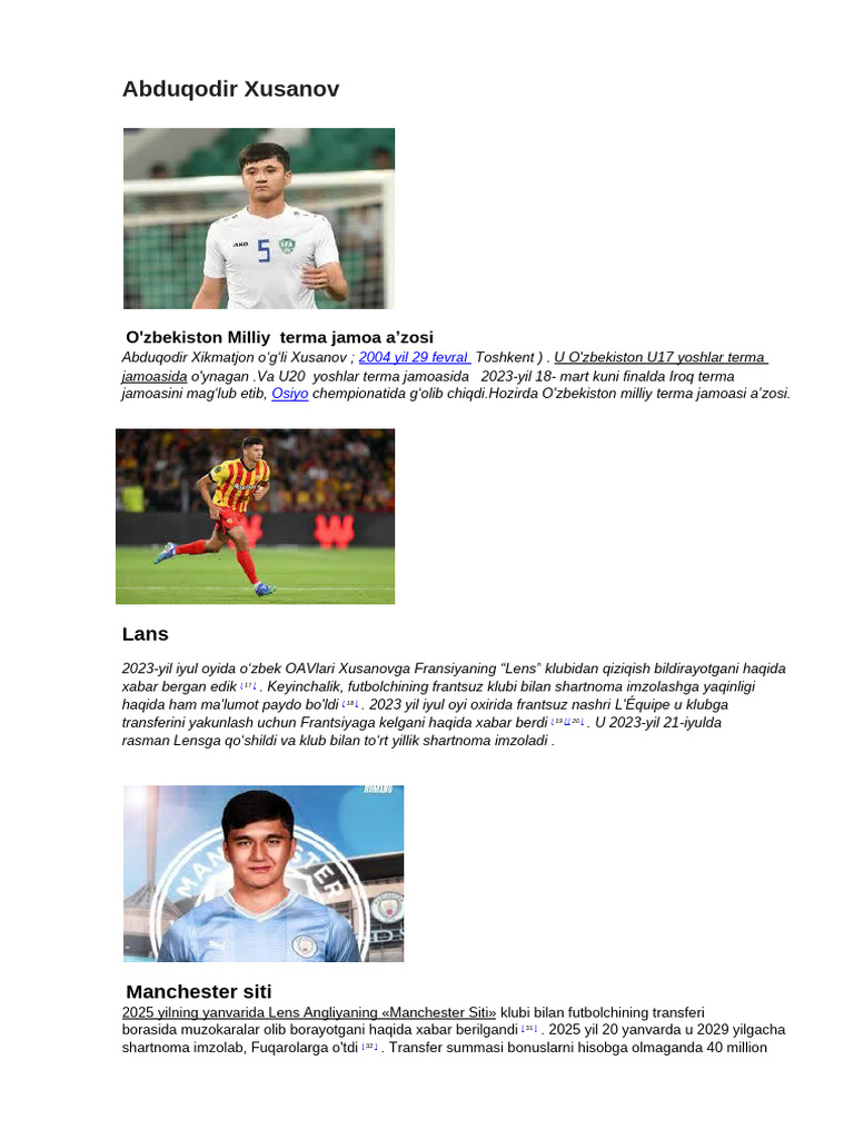 Abduqodir Xusanov - HTML | PDF