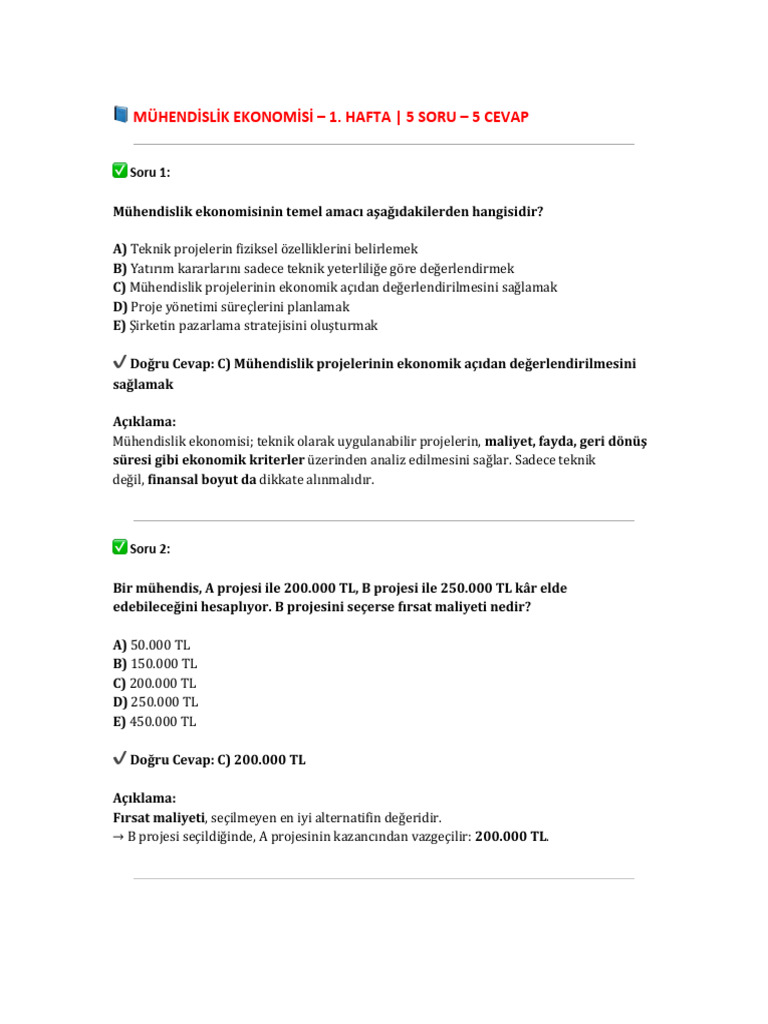 Hafta Ders Notlari Ve Soru Cevap | PDF