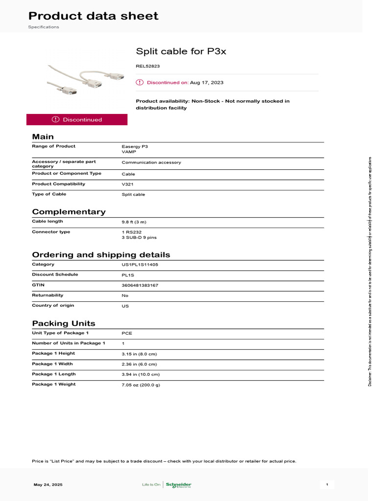 Schneider Electric - PowerLogic-P3-Protection-Relays - REL52823 | PDF ...