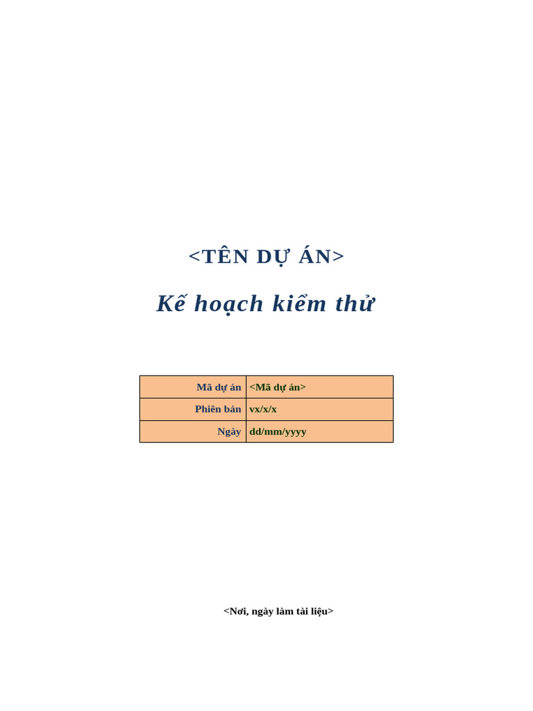Template Test Plan | PDF