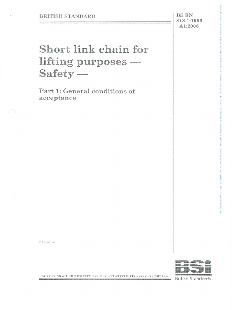 BS en 818-1 1996+a1 2008 | PDF