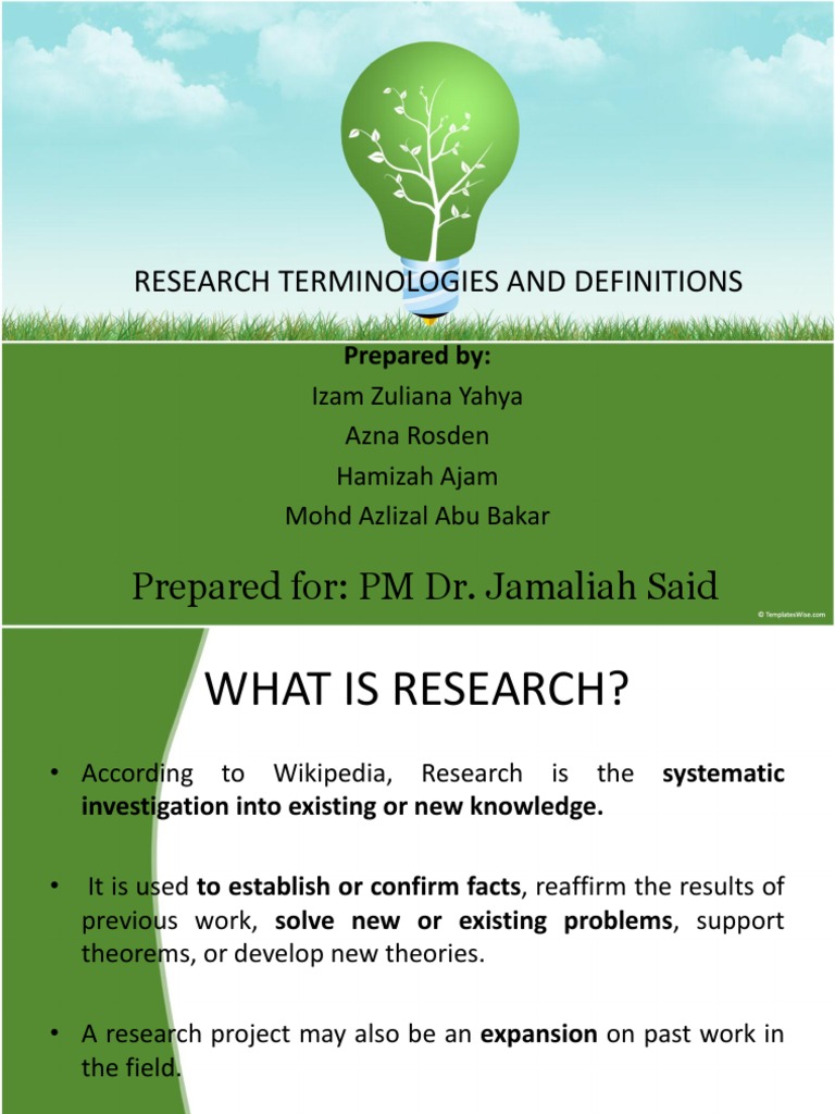Research Terminology & Definition-Latest | PDF | Experiment | Statistics