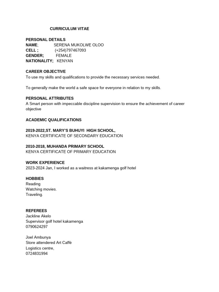 My Curriculum Vitae | PDF