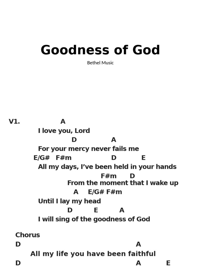 Goodness of God | PDF