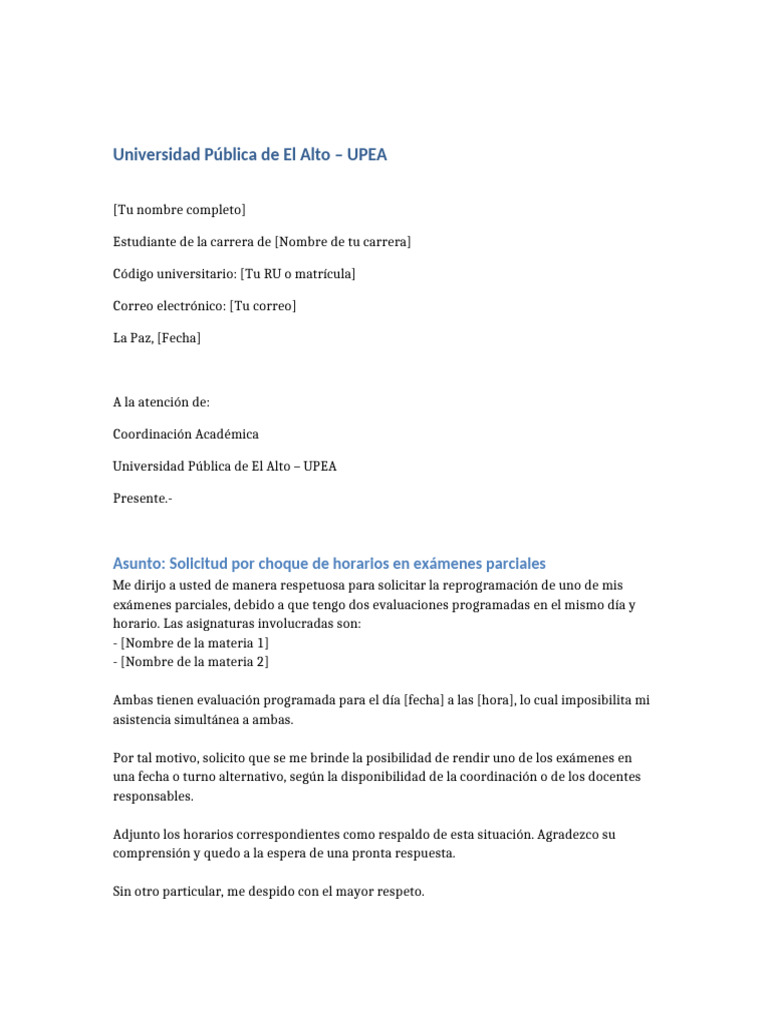 Solicitud Choque Parciales UPEA | PDF