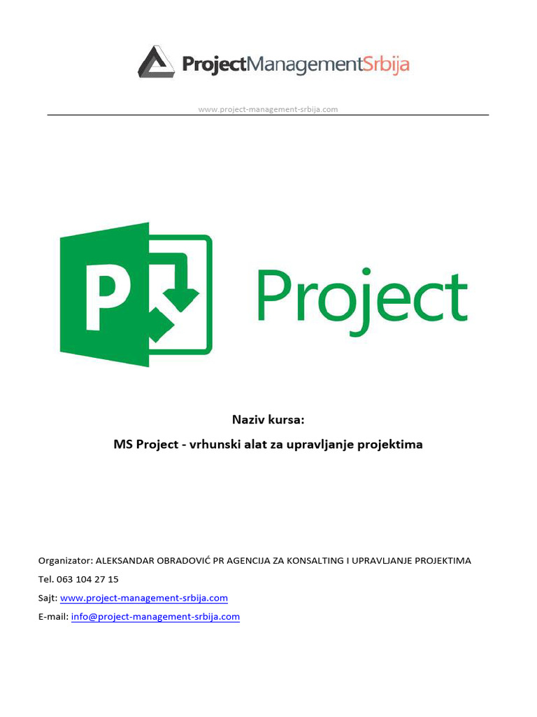MS Project Prirucnik | PDF