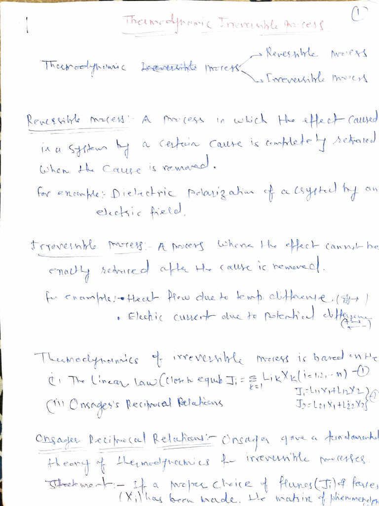 Onsager Reciprocal Relations | PDF