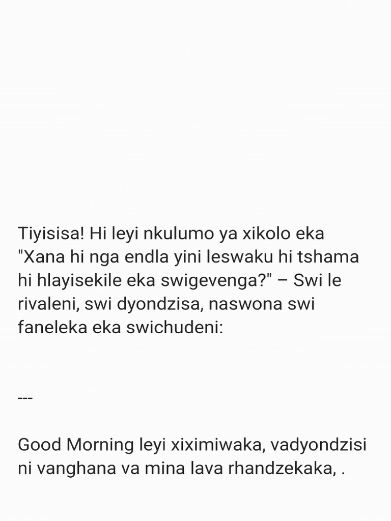 Xitsonga Presentation - The Best o | PDF