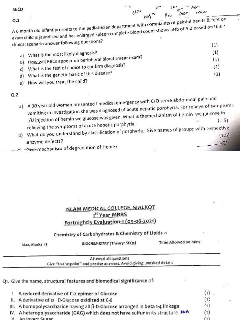 Biochemistry and Physiology Paper Imc | PDF