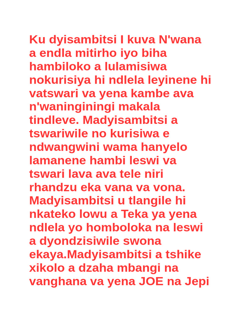 Tsandzavalayi Marking Guidelines - 250524 - 093046 | PDF