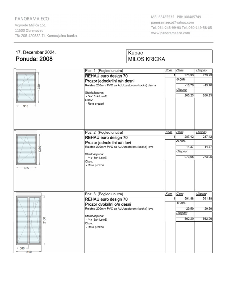 Milos Kricka Ponuda | PDF