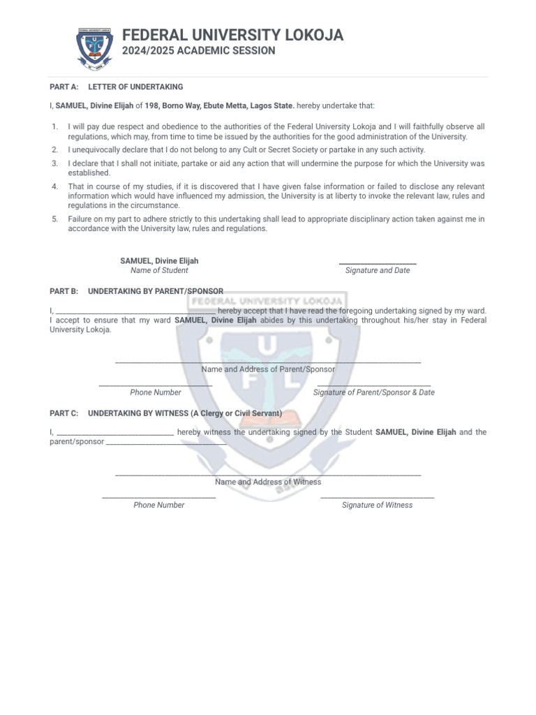 202440980429DA - Undertaking Letter | PDF | Government | Justice