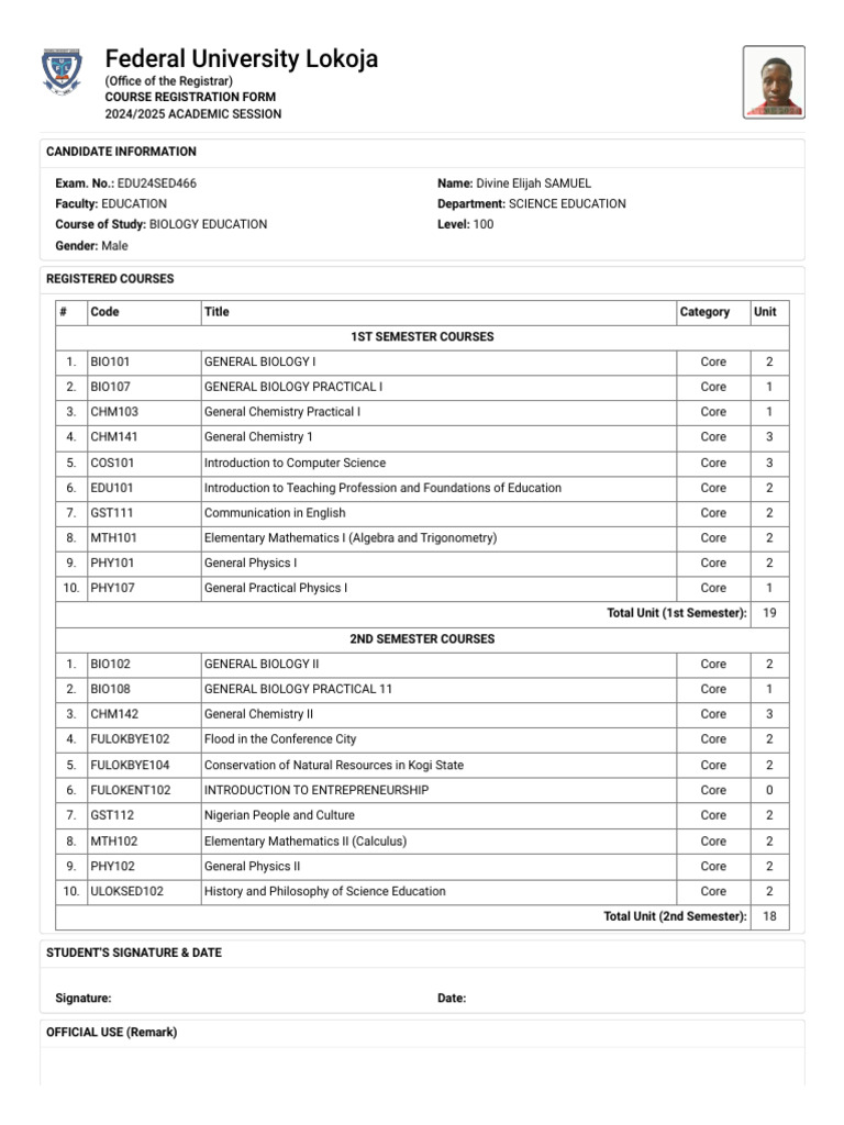 Course Registration for Biology Education | PDF | Mathematics | Science