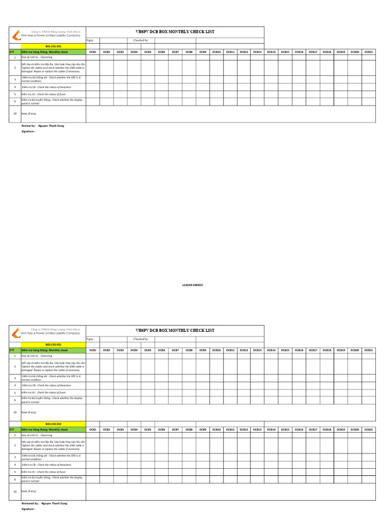 DCB - Checklist | PDF