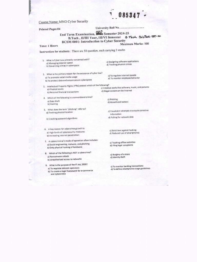 Cyber Security Pyq | PDF