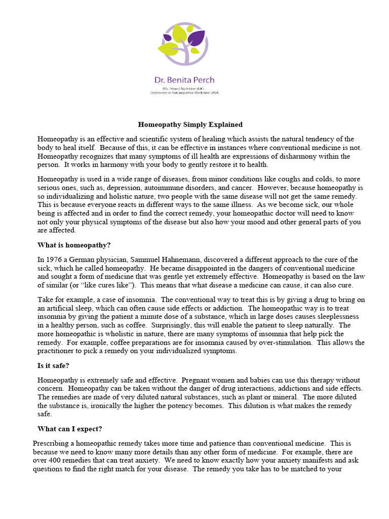 Homeopathy - Simply - Explained BP | PDF | Homeopathy | Medicine