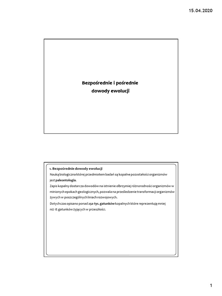 Dowody Ewolucji | PDF