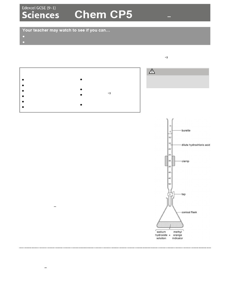 cp5 Titration Acid Alkali | PDF | Titration | Chemistry