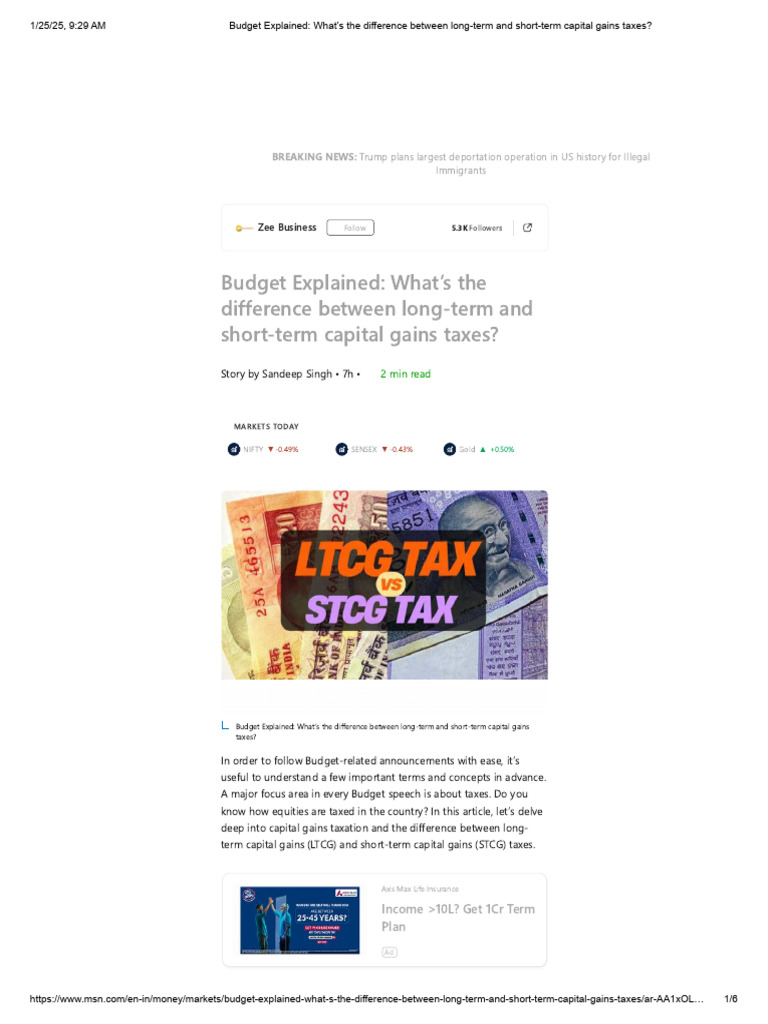 STCG vs LTCG Tax Explained | PDF | Capital Gain | Capital Gains Tax