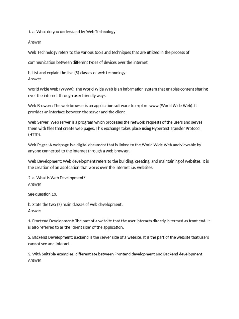 Dcs 224 Assignment Questions and Answers | PDF | World Wide Web | Internet & Web