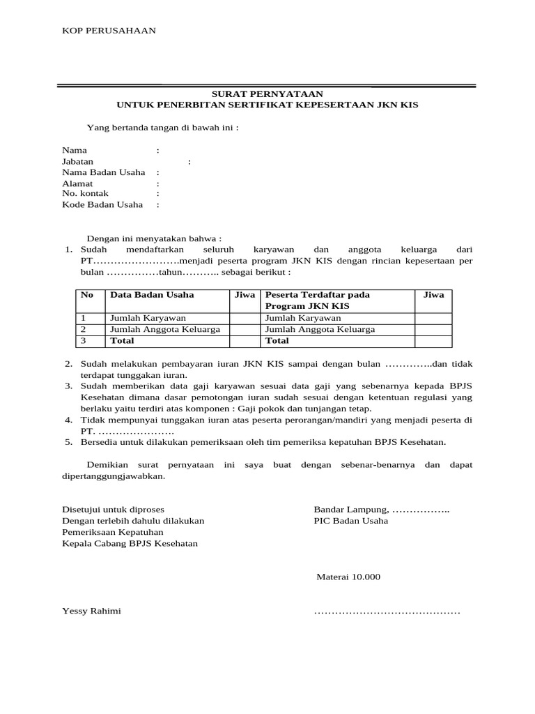 Surat Pernyataan Sert 2 | PDF