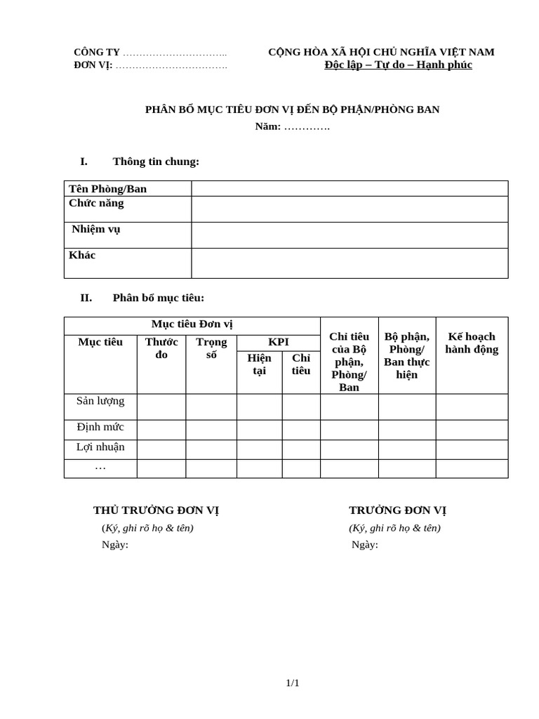 Xay Dung Muc Tieu Don Vi | PDF